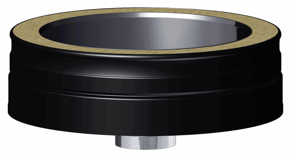 Dinak DW Design Twin Wall Flue Soot Collector With Drain - Stoves Man Ltd
