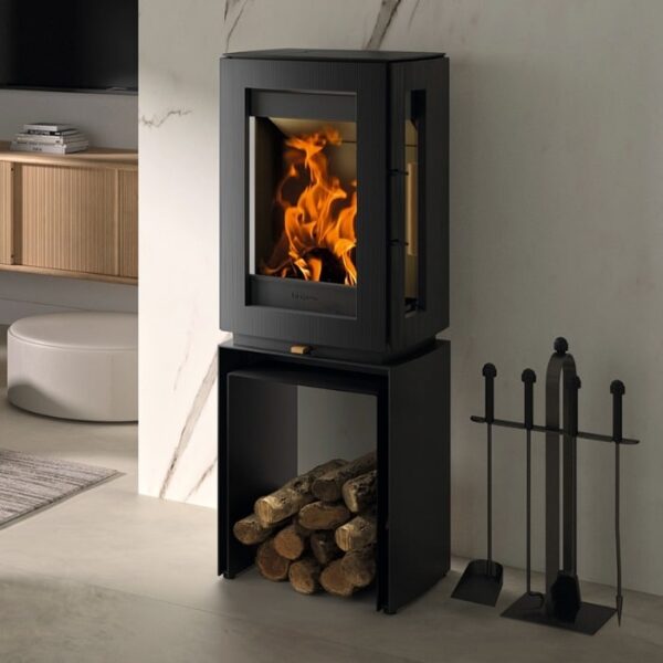 Hergom Glow Wood Burning Stove Logstore Two - Stoves Man Ltd